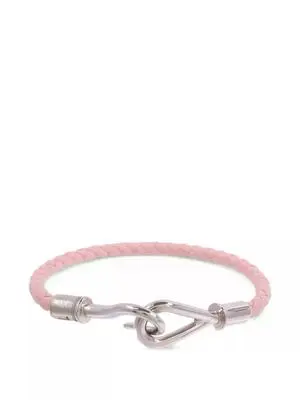 Hermès Jumbo Braided Leather Bracelet - Silver