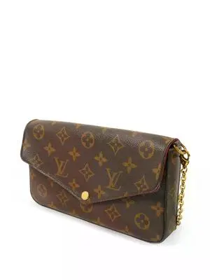 LOUIS VUITTON Felicie Pochette Monogram Canvas Shoulder Bag - Brown