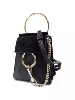 Chloé Faye Ring Detail Shoulder Bag - Black