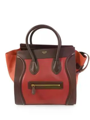 Celine Mini Luggage Leather Tote Bag - Red
