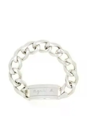 AGNES B. Logo Plaque Curb Chain Ring