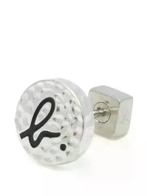 AGNES B. Hammered Logo Stud Earrings