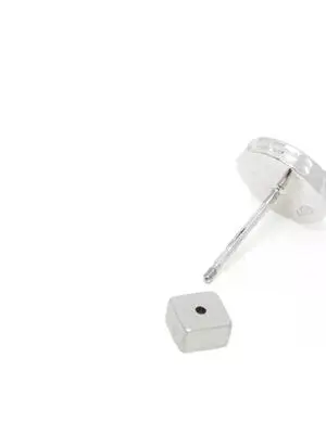 AGNES B. Hammered Logo Stud Earrings