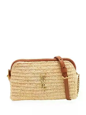 Saint Laurent Gaby Raffia Crossbody Bag - Neutrals