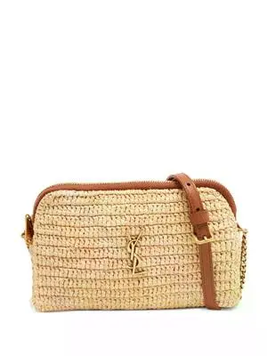 Saint Laurent Gaby Raffia Crossbody Bag - Neutrals