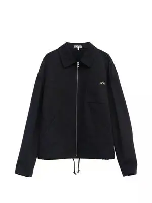 Loewe Logo-embroidered Zip-up Jacket - Blue