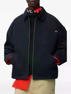 Loewe Zip-up Jacket With Embroidered Anagram Logo - Blue