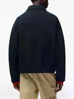Loewe Zip-up Jacket With Embroidered Anagram Logo - Blue