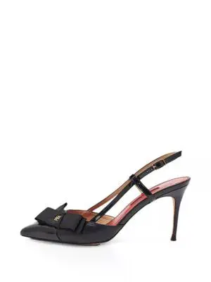 Carolina Herrera Leather Bow Detail Slingback Pumps
