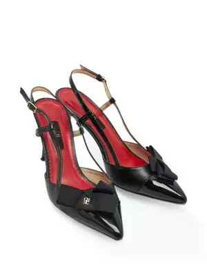 Carolina Herrera Leather Bow Detail Slingback Pumps