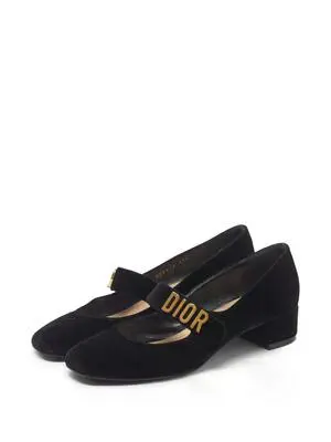 Dior Baby-d Velvet Heeled Mary Jane Pumps - Black