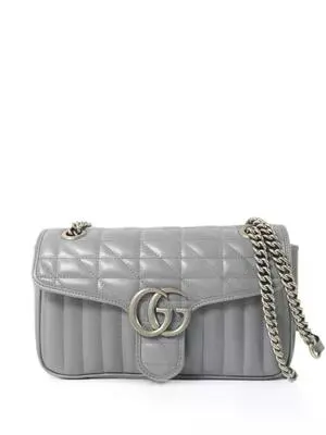 Gucci Gg Marmont Chain Shoulder Bag - Grey