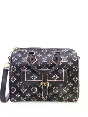 LOUIS VUITTON Speedy Bandouliere Bag Fall For You Monogram Canvas 25 Satchel - Black