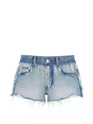 Alexander Wang Deconstructed Frayed-edge Denim Shorts - Blue
