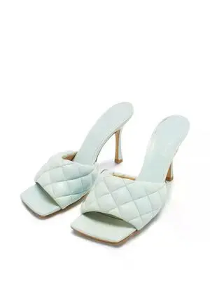 Bottega Veneta Lido Quilted Leather High Stiletto Sandals - Blue