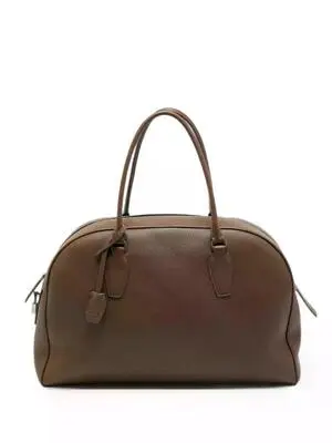 THE ROW India Grained-leather Tote Bag - Brown