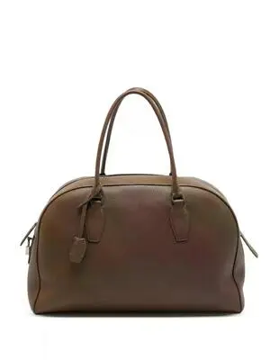 THE ROW Grained Leather Tote Bag - Brown