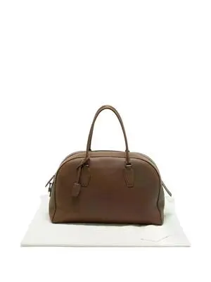 THE ROW Grained Leather Tote Bag - Brown