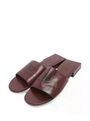 Balenciaga Logo Leather Slides