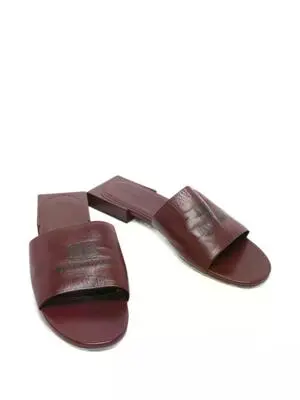 Balenciaga Logo Leather Slides