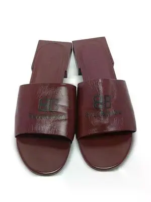 Balenciaga Logo Leather Slides