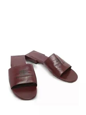 Balenciaga Logo Leather Slides