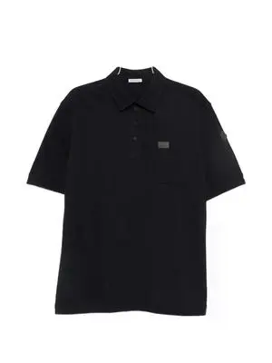 Moncler Logo-patch Chest-pocket Polo Shirt - Blue