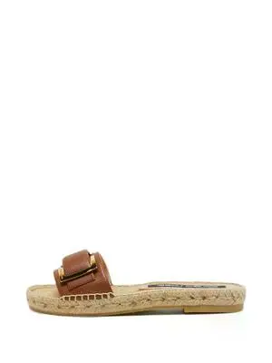 SERGIO ROSSI Buckled Flat Slide Espadrilles