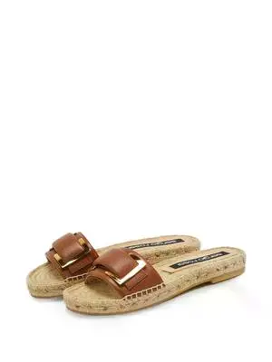 SERGIO ROSSI Buckled Flat Slide Espadrilles