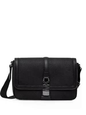 Michael Kors Ezra Leather Shoulder Bag - Black