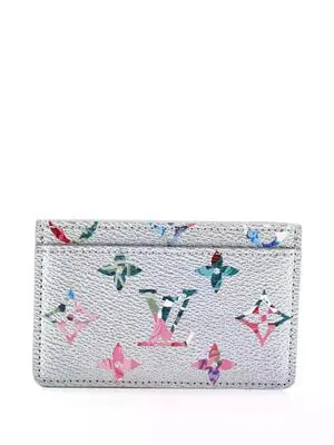LOUIS VUITTON Limited Edition Garden Monogram Canvas Card Holder - Silver
