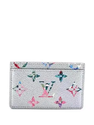 LOUIS VUITTON Limited Edition Garden Monogram Canvas Card Holder - Silver