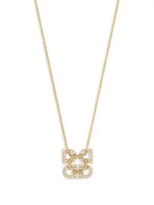 FERRAGAMO Crystal-embellished Gancini Pendant Necklace