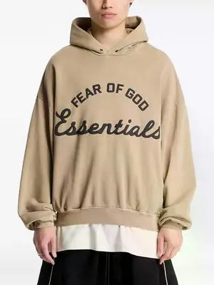Fear Of God Logo-print Hoodie - Neutrals