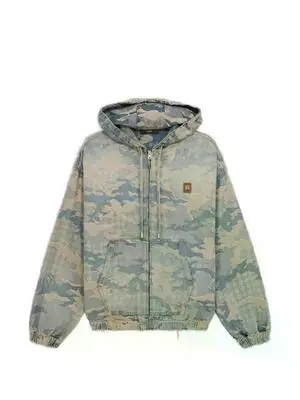 Amiri Camouflage Jacquard Zip Hoodie - Blue