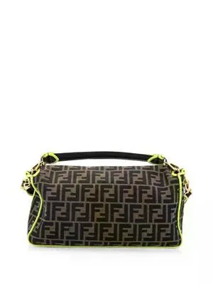 Fendi Baguette Nm Bag Zucca Canvas Large Shoulder Bag - Green