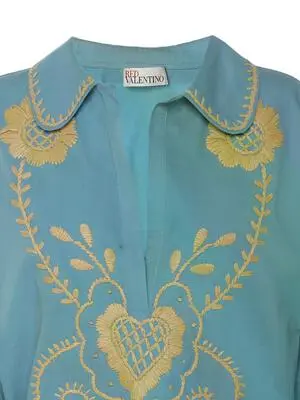 Red Valentino Embroidered Cotton Blouse