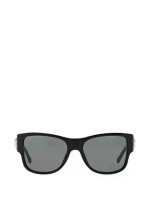 Versace Medusa Plaque Rectangle-frame Sunglasses - Black