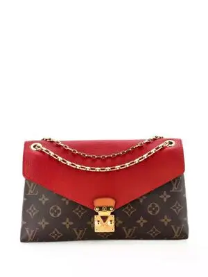 LOUIS VUITTON Pallas Chain Monogram Canvas And Calfskin Shoulder Bag - Brown