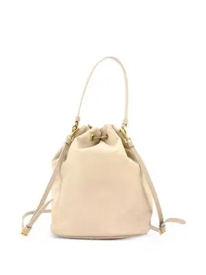 Prada Drawstring Tessuto Small Bucket Bag - Neutrals