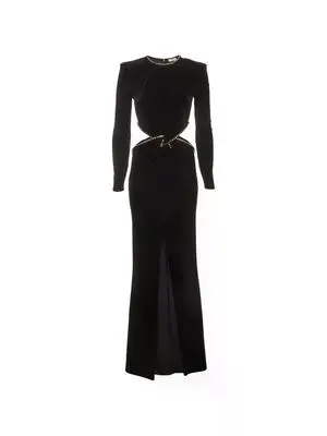 Elisabetta Franchi Rhinestone Embellished Cut-out Maxi Dress