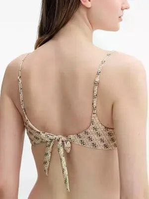 Guess Logo Print Bikini Top