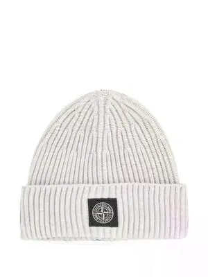 Stone Island Logo-patch Beanie Hat - Grey