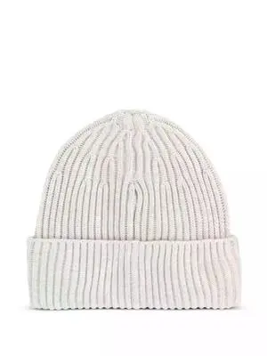Stone Island Logo Patch Beanie Hat - Grey