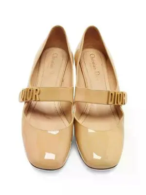 Dior Mary Jane Pumps With Logo Plaque - Neutrals