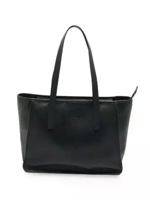 Longchamp Le Foulonné Leather Tote Bag - Black