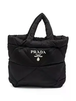 Prada Quilted Re-nylon Tote Bag - Black