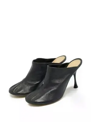 Bottega Veneta Leather Heeled Mules - Black