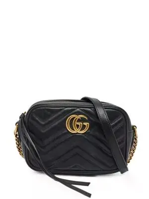 Gucci Gg Marmont Matelassé Cross Body Bag - Black