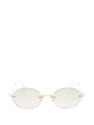 Ray-ban Rimless Oval-frame Sunglasses - Gold